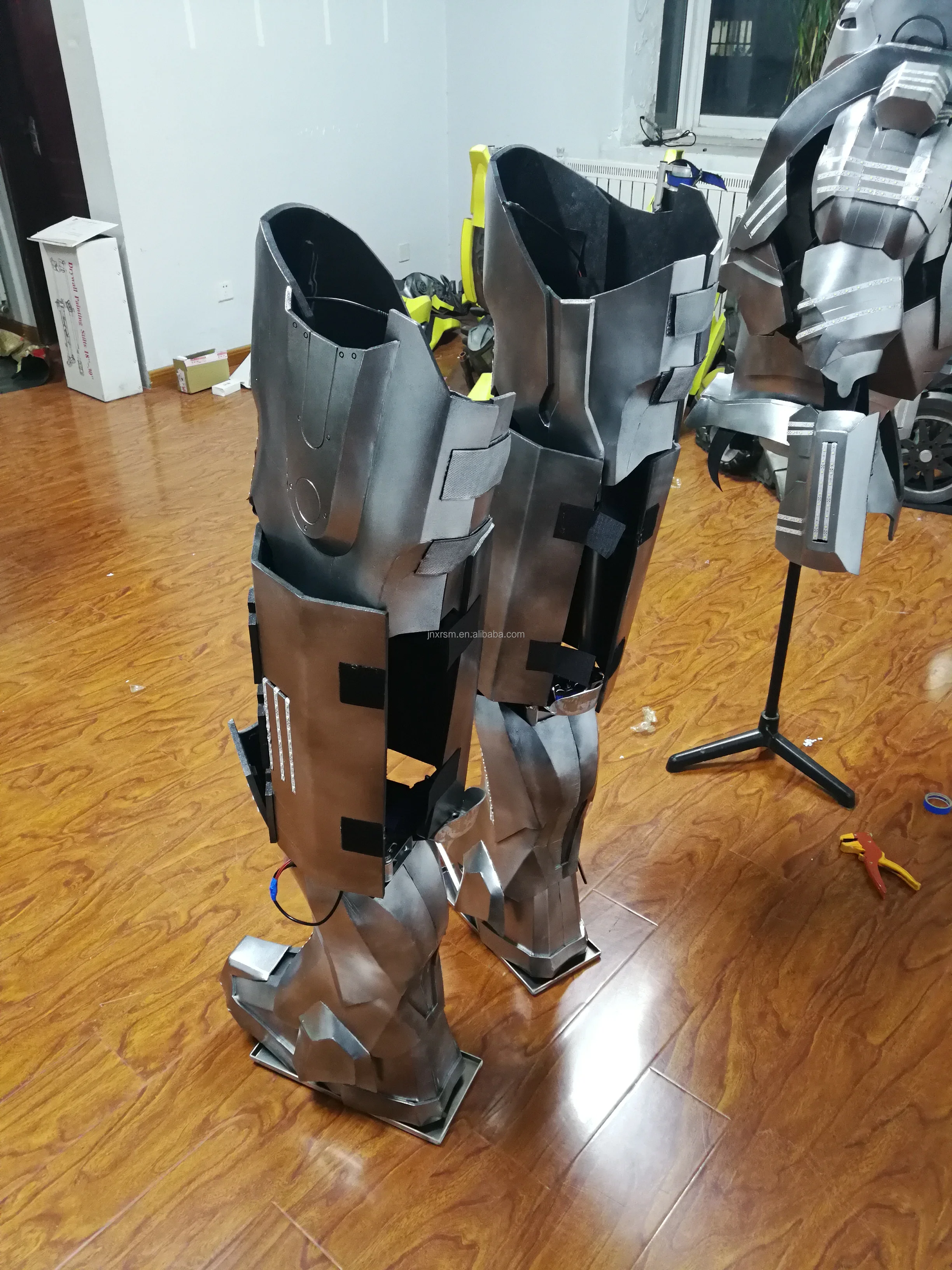 Silver LED Luminous Cosplay Transformer Stage Performance Wear Stilt ...