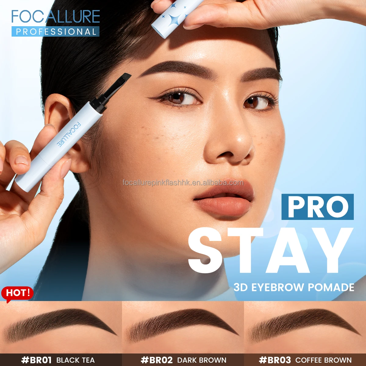 FOCALLURE 3D Eyebrow Pomade - Long Lasting & Waterproof