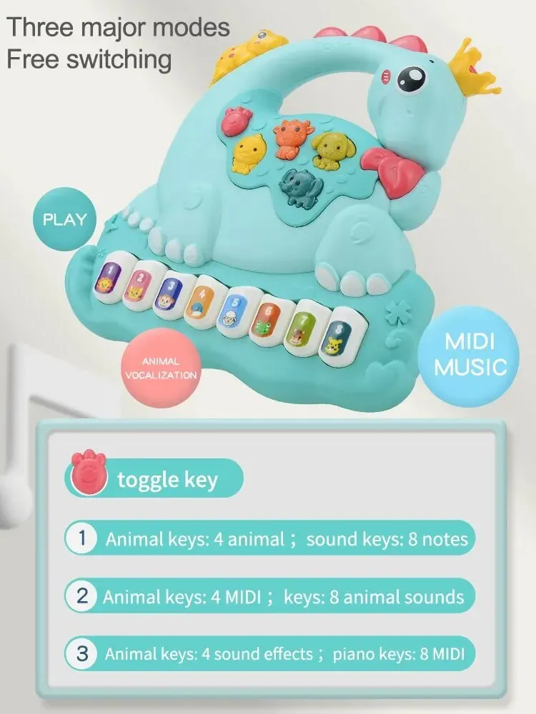 Baby Dinosaur Piano Toys.educational Light Up Toy With Sound And Piano ...