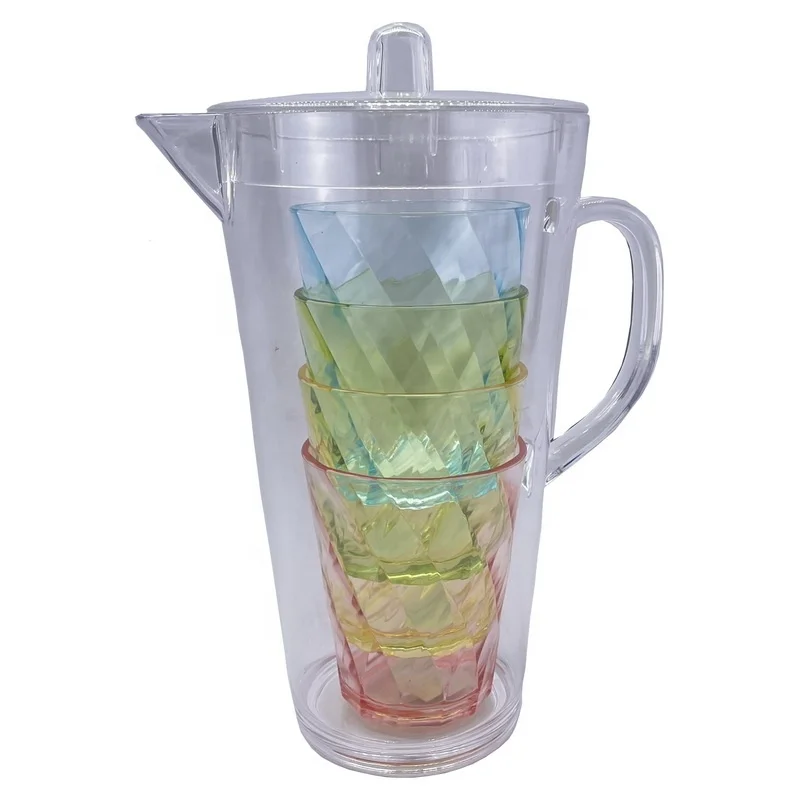 2.4 L Water Jug with lid and 400 ml Cups set| Alibaba.com