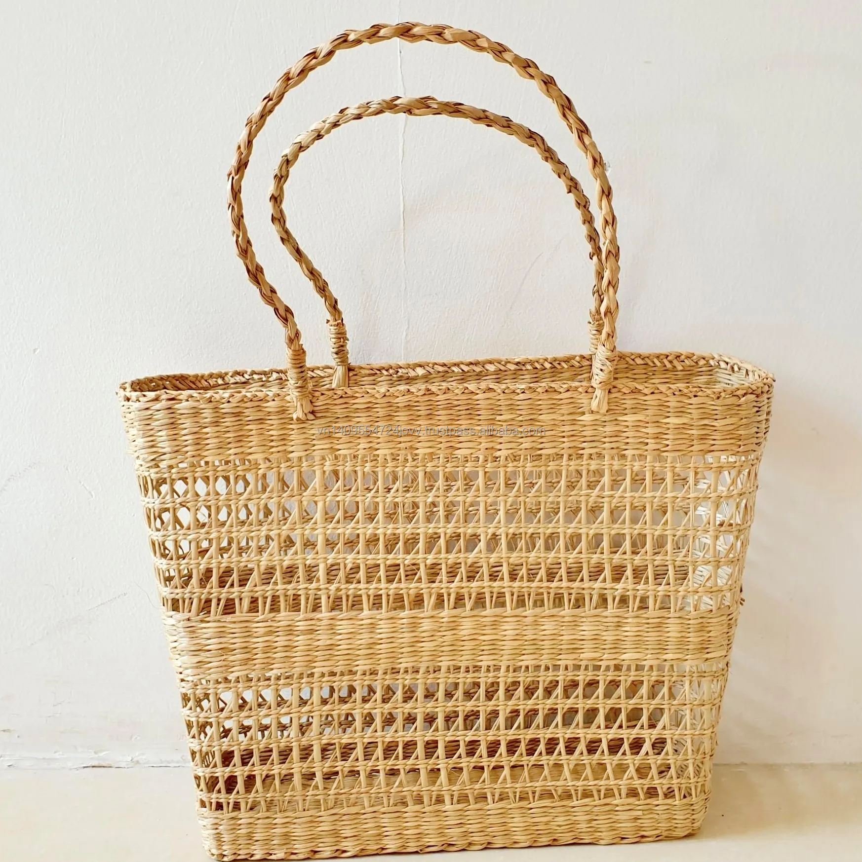 Natural Eco-friendly Rattan Bag With Handle/ Handmade Rattan Tote Bag ...