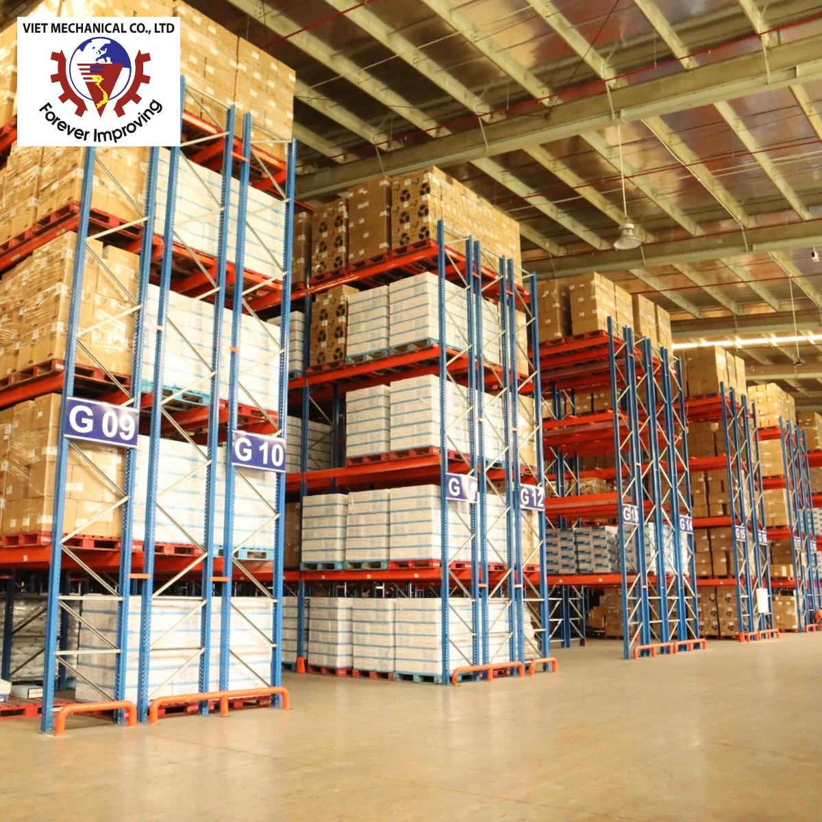 Double Deep Beam Steel Pallet Racking System Heavy Duty Industrial ...