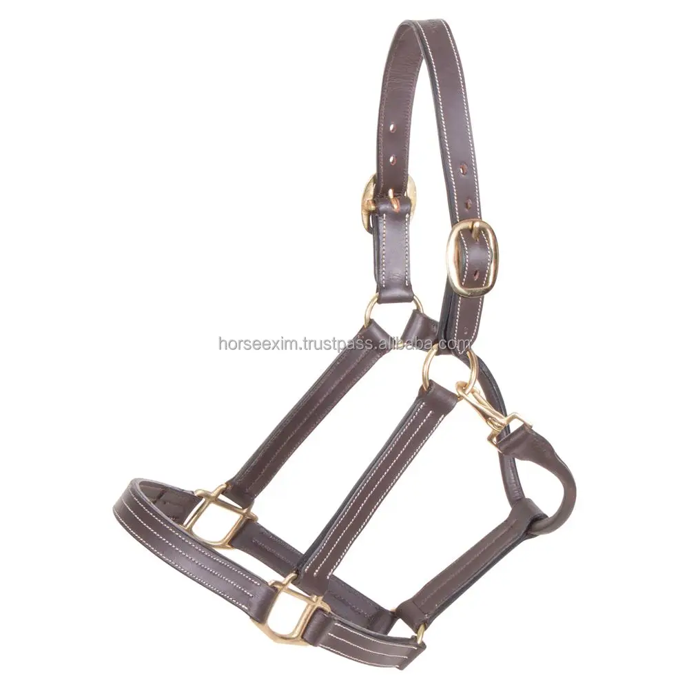 Rope & Leather Horse Halter \ Anatomic Leather Head Halter Leather ...