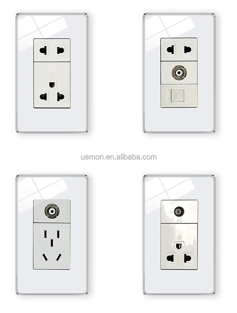 UEMON Smart Home Universal Wall Socket EU UK US Multi-Function USB TV ...