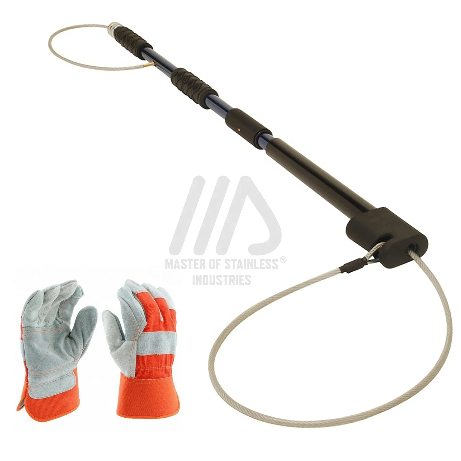 Professional Animal Catcher Pole Kit With Gloves Dual Release Catch ...