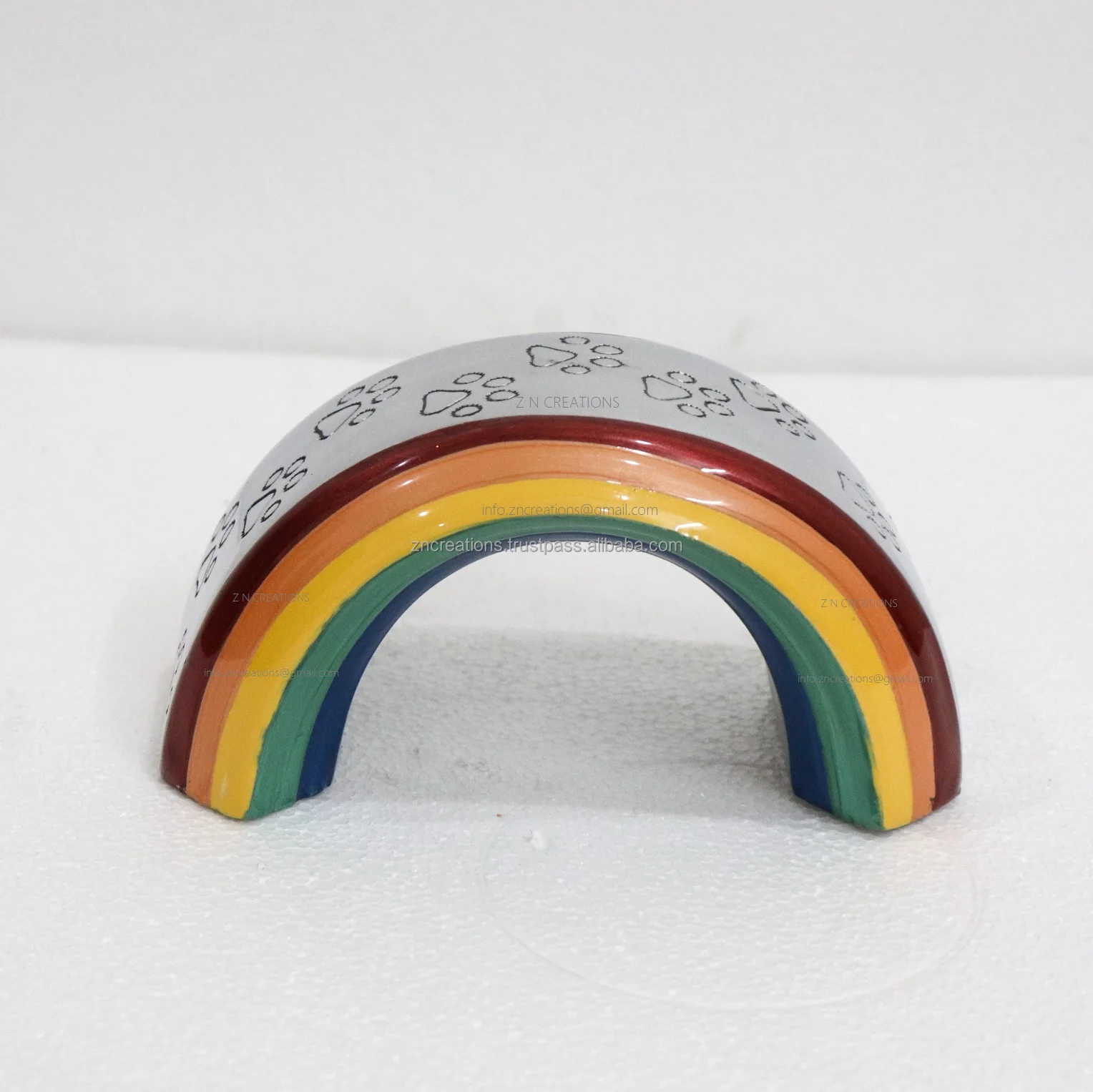 Rainbow Bridge Paw Pet Cremation Urns - Aluminum Engraved