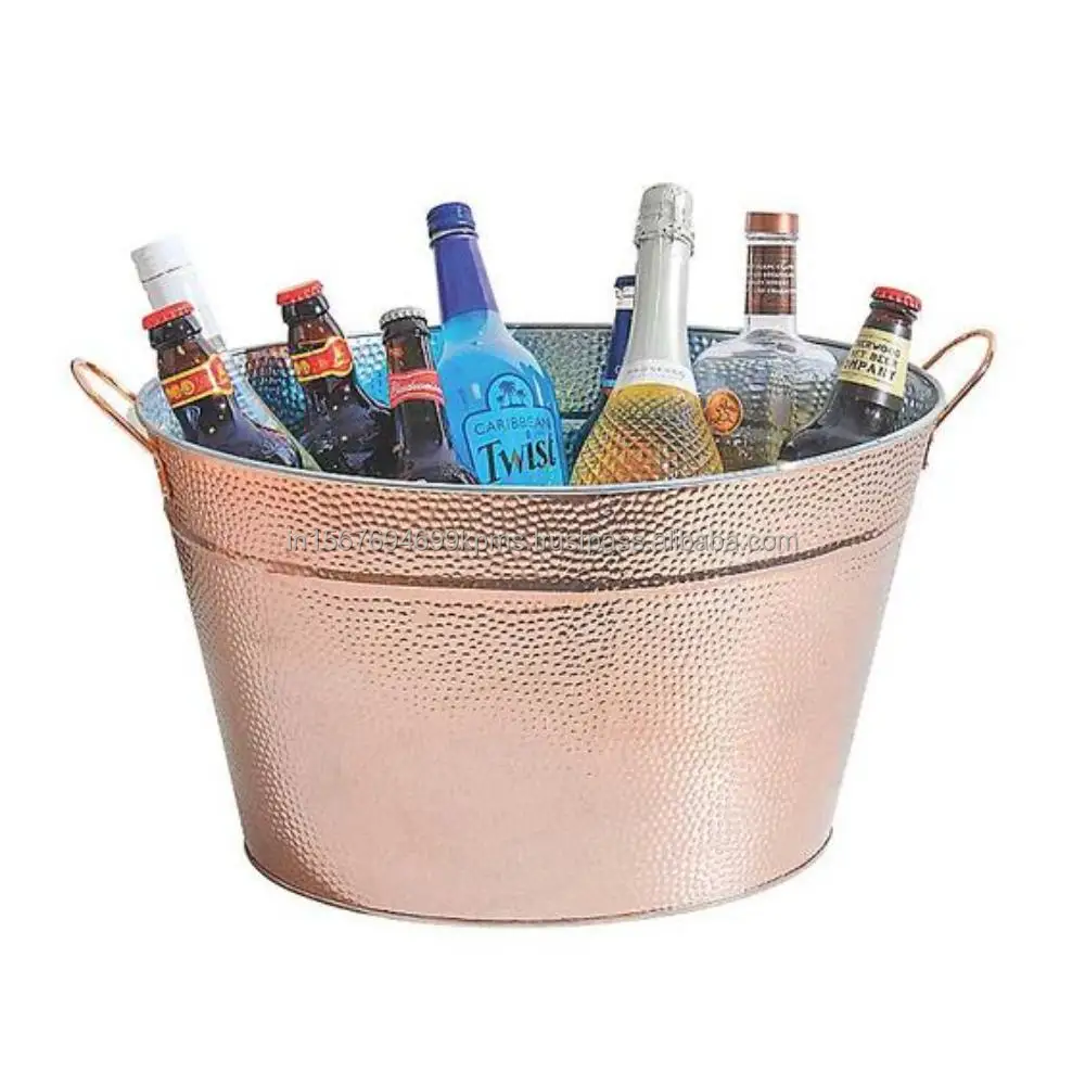Luxury Gold Champagne Cooler Bowl Easy Movable Barware Beverage Tub ...