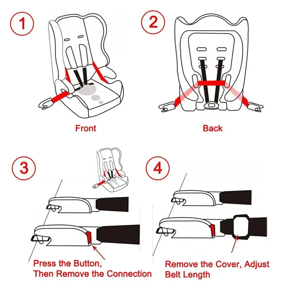 Car Child Safety Seat Belt 2-point Isofix/latch Interface Connection ...