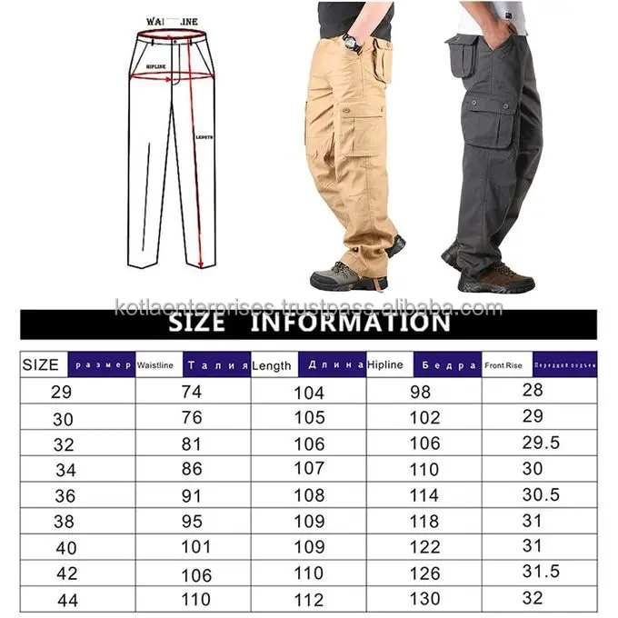 Heavy Duty Cargo Pants Menes Work Wear Trousers Construction Safety ...