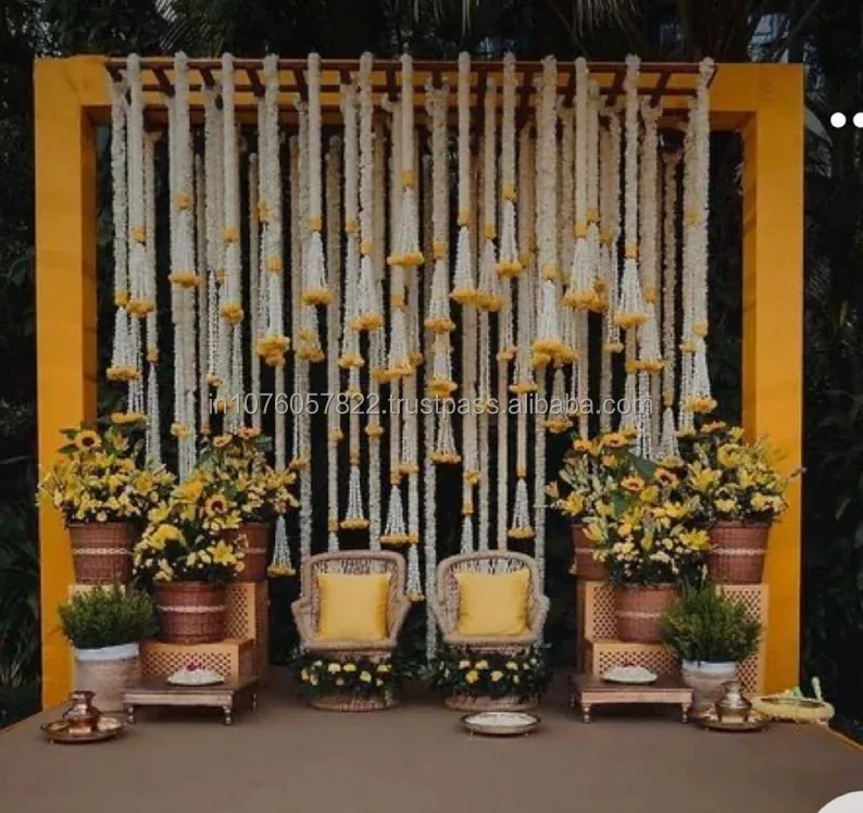 White Marigold Mogra Garland - Perfect for Indian Weddings