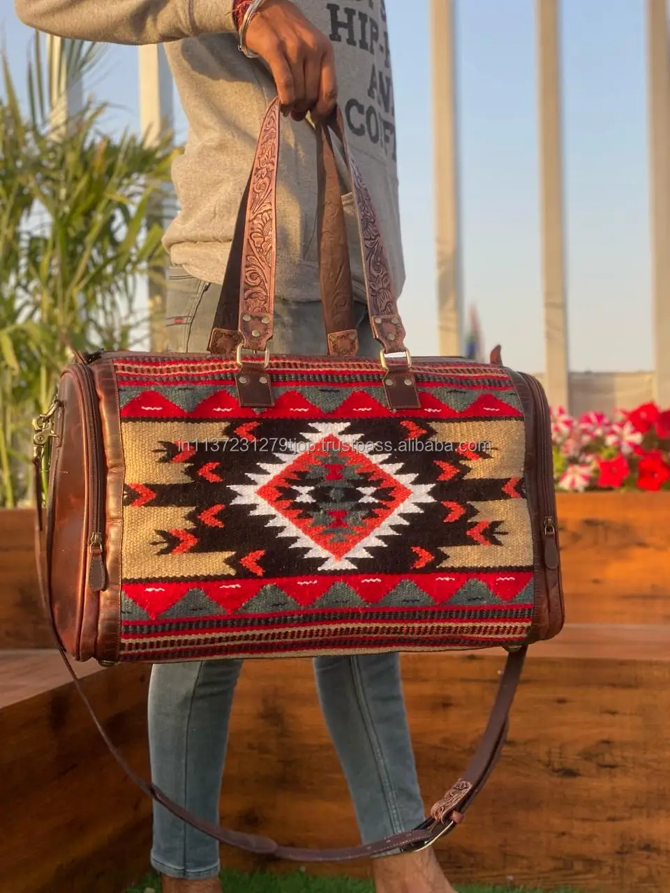 Western 100% Full Grain Genuine Leather Travel Bag Multifunctional ...