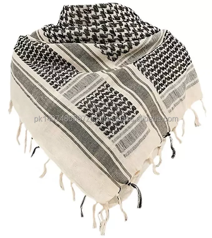 Large Fashion Square Shemagh Desert Keffiyeh 100% Palestinian Cotton ...