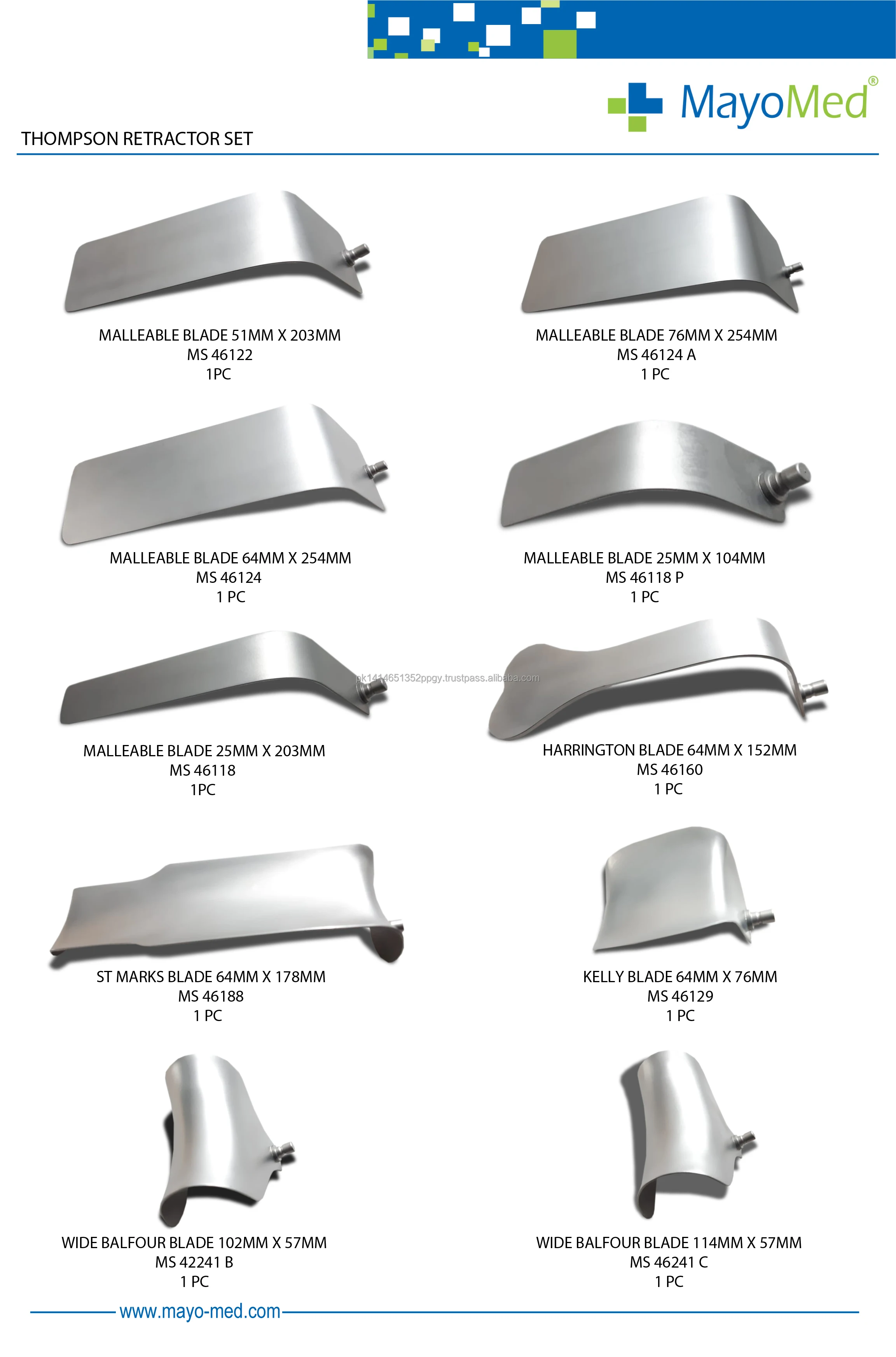Thompson Abdominal Separator Thompson Retractor Complete Set - High ...