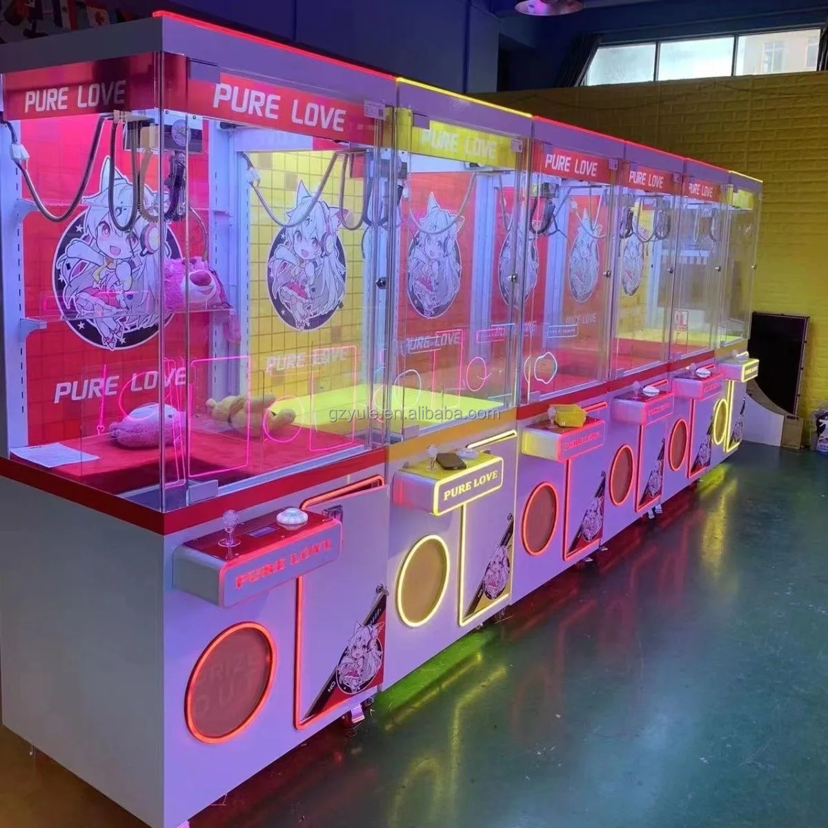 Crane Arcade Claw Machine Game With Bill Acceptor Teddy Bear Claw ...