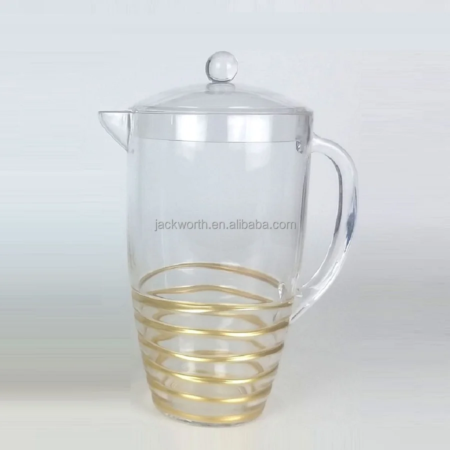 Acrylic Plastic Swirl Design Water Pitcher - 87 Oz