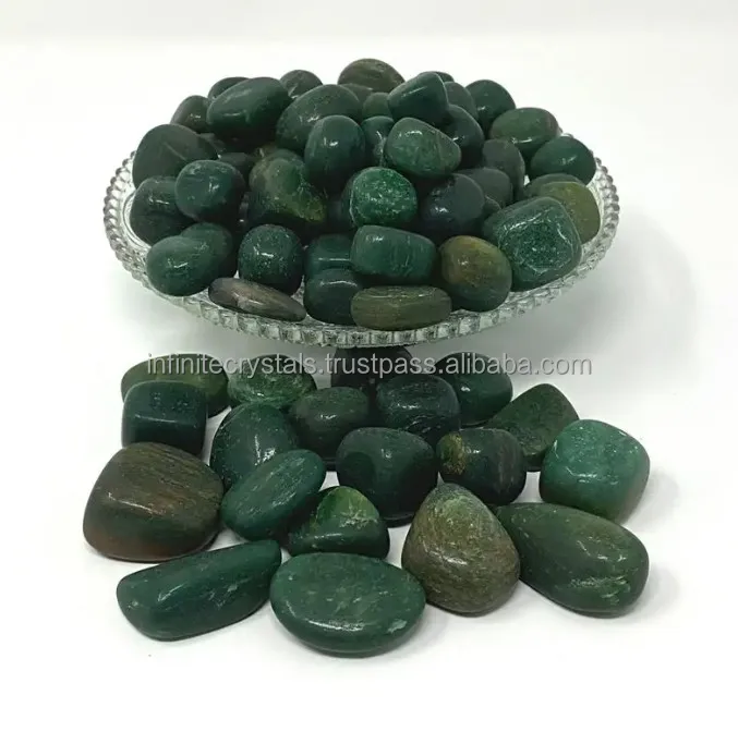 Wholesale Premium Dark Green Jade Tumbled Stones for Healing