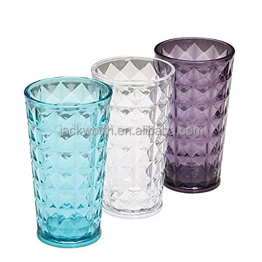 Diamond Design 21 oz Acrylic Plastic Modern Portable Tall Tumbler for ...