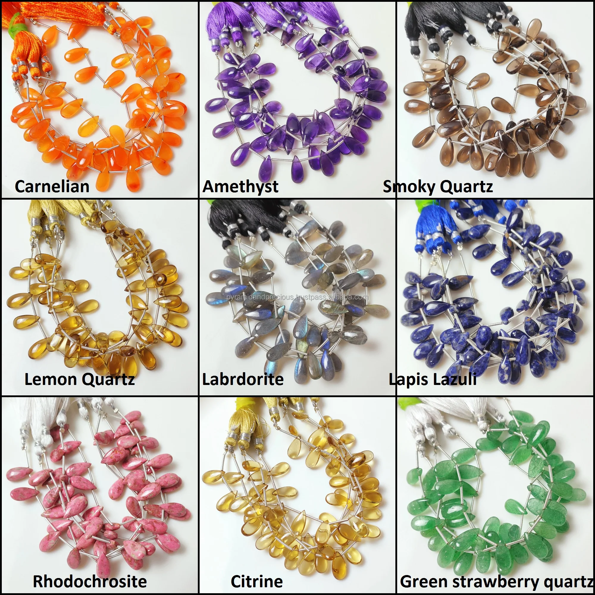 Smooth Pear Shape Loos Beaded Strand Natural Rainbow Moonstone Gemstone ...