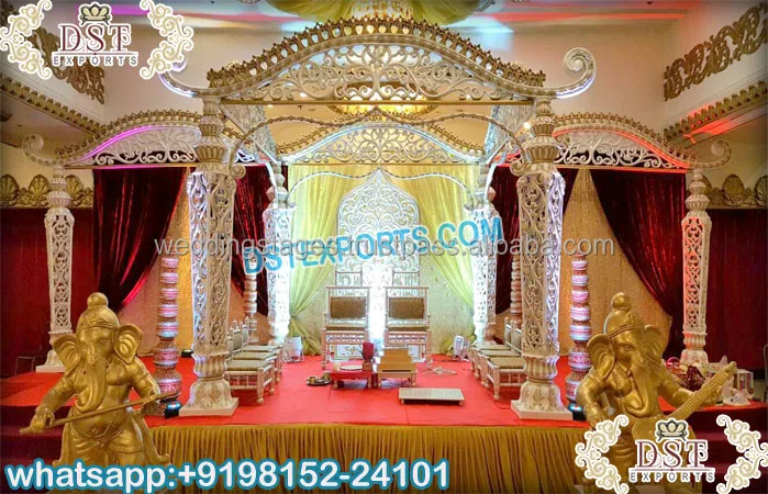 Traditional Double Pillars Wedding Palace Mandap Stunning Indoor ...