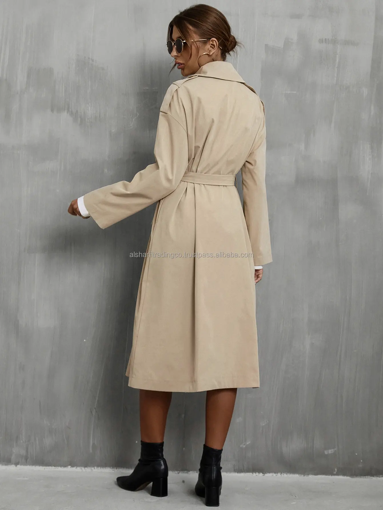 Frenchy Drop Shoulder Epaulettes Design Belted Trench Coat All Kind Of ...