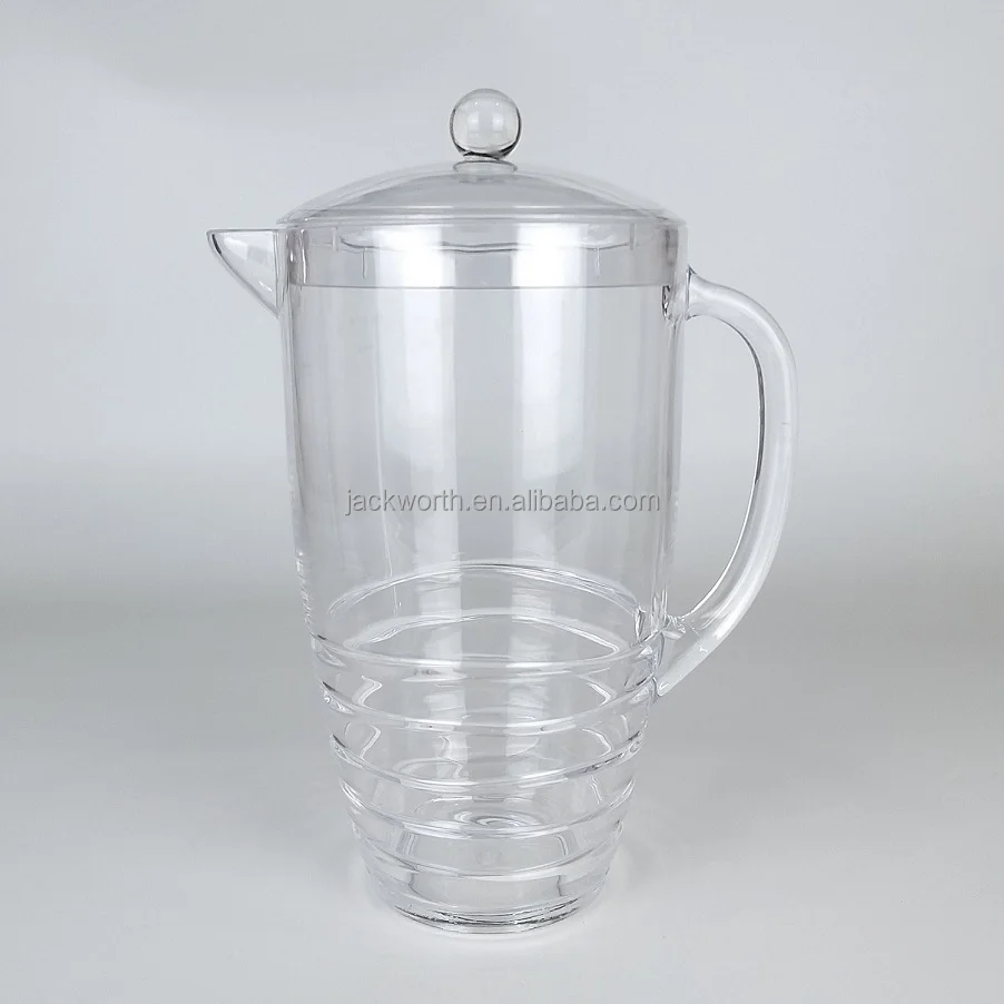 Acrylic Plastic Swirl Design Water Pitcher - 87 Oz