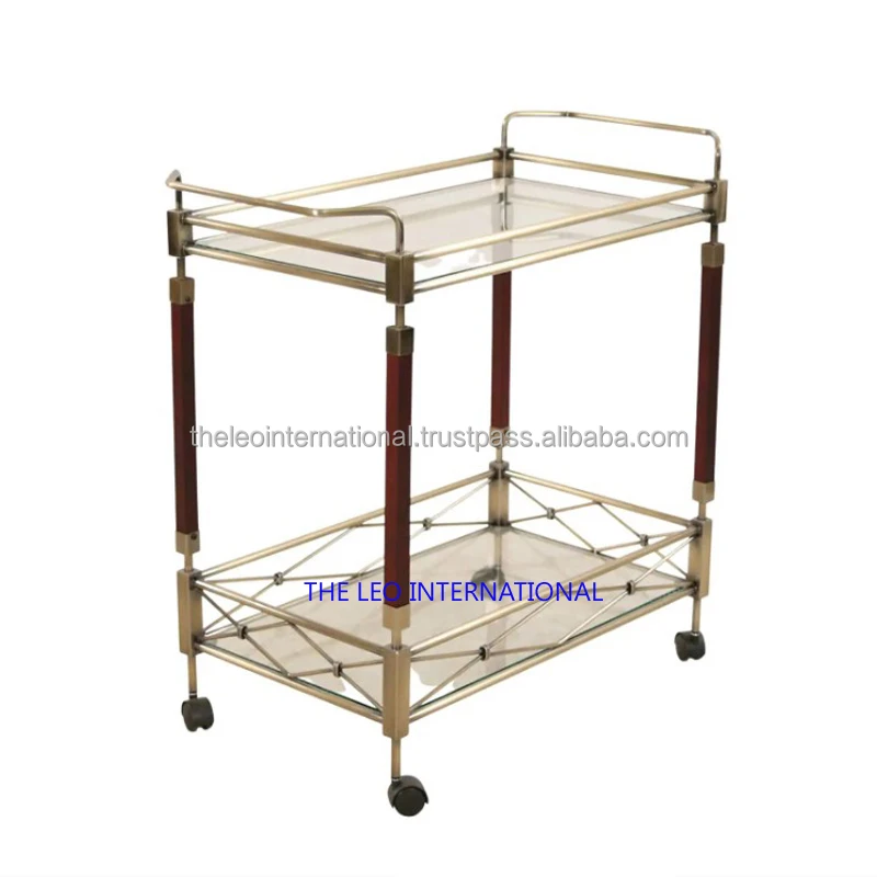 2022 Hotel Kitchen Gold Metal Mini Bar Trolley - Stylish & Functional