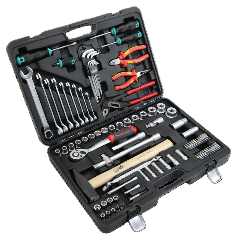 SBTools 92 PCS 1/4" & 1/2" Socket Set Tool Kit, CR-V Pro-Mechanics Tool ...