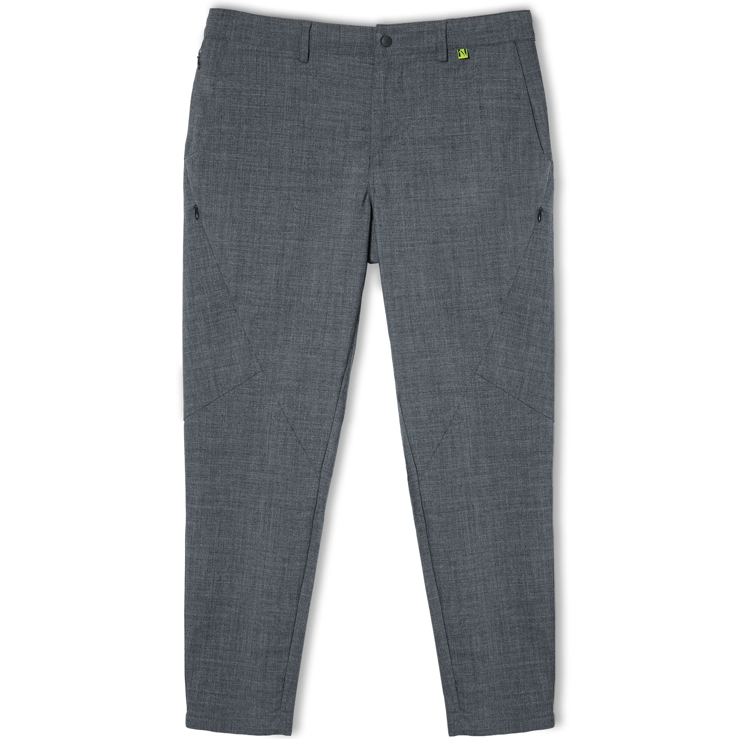 Ndi012 3d Cut Construction Pant In Heather Grey Poly Wool Stretch ...