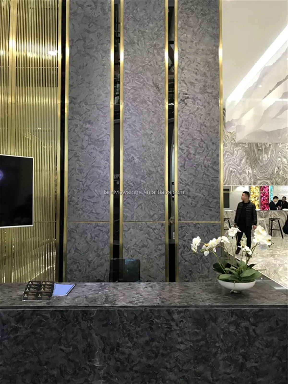 Brazil Matrix Motion Granite - Antique Black Slab for Interior