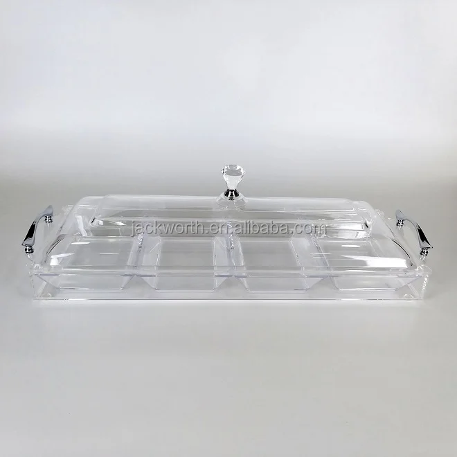 4 Dividers Acrylic Snack Serving Tray Set| Alibaba.com