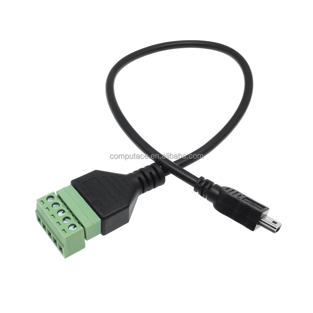 Mini Usb Male To 5pin Female Bolt Screw Shield Terminals Pluggable Type ...
