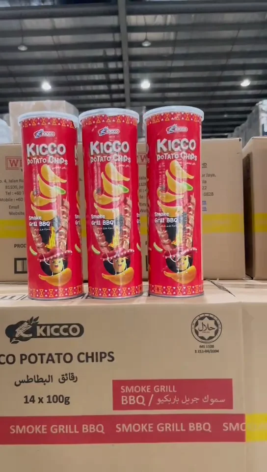 Kicco มันฝรั่งทอดแบบกระป๋อง,ใหม่/ครีมเปรี้ยวและหัวหอม/เตาย่างควัน ...