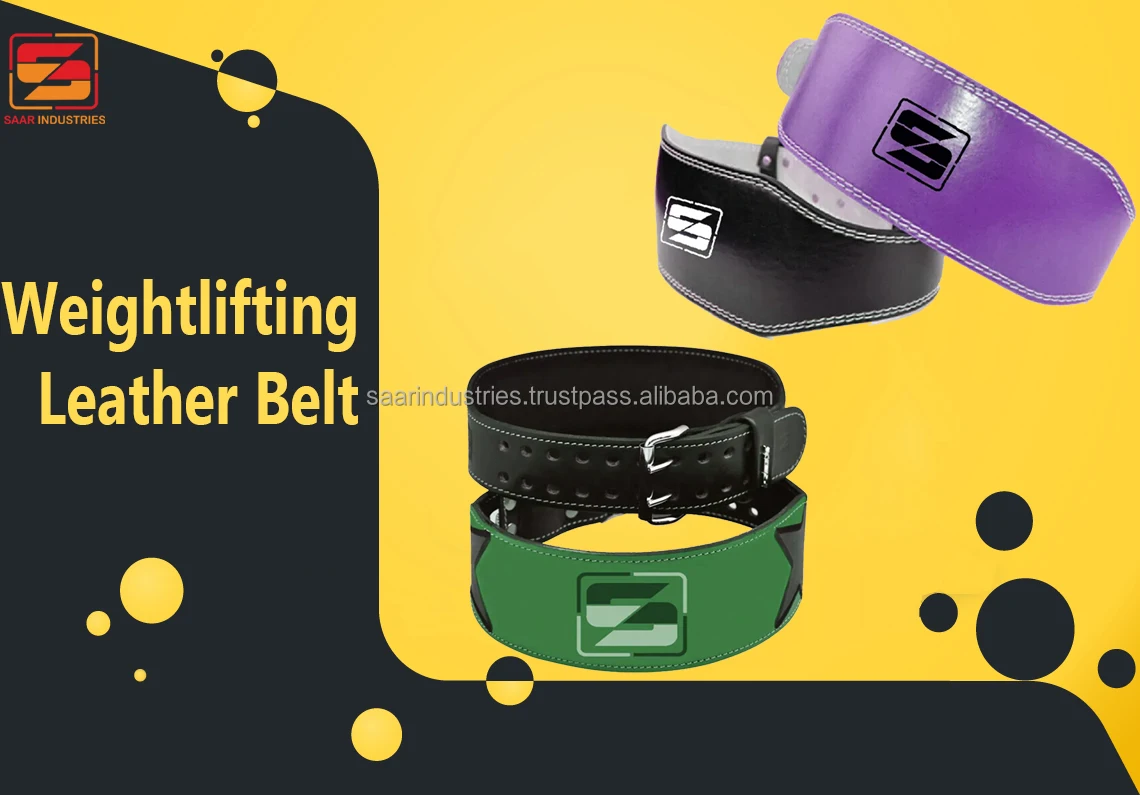 100% Genuine Leather Weightlifting Belt Gym Fitness Cross Fit Dumbbell ...