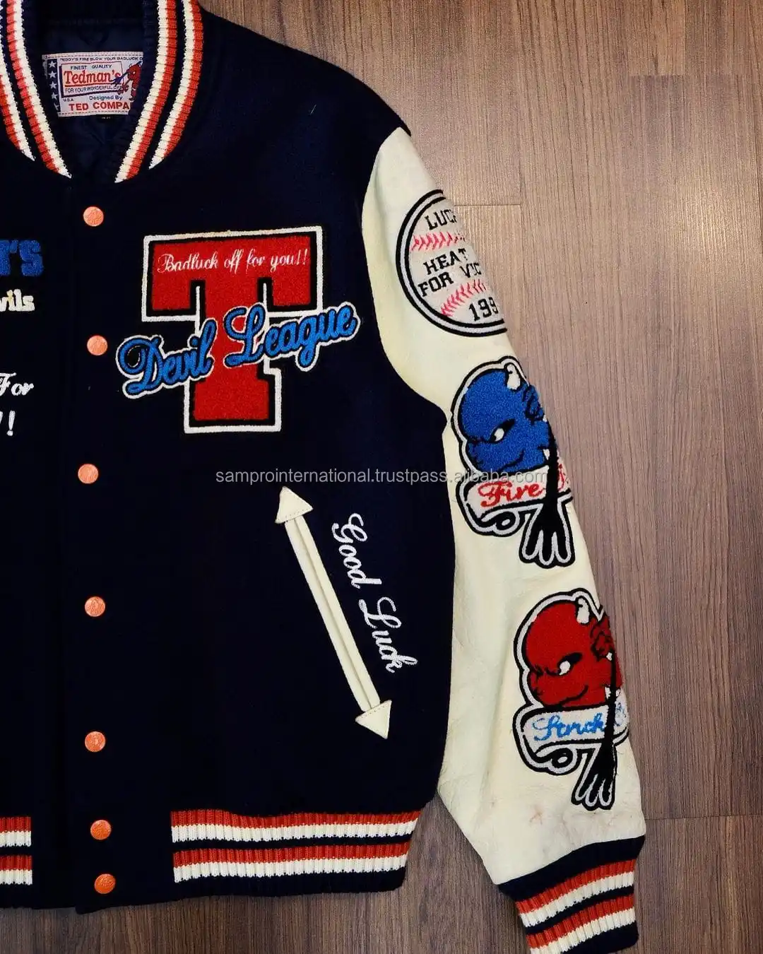 Custom Street Wear Logo Blank Baseball Jacket Truckers Letterman Base ...