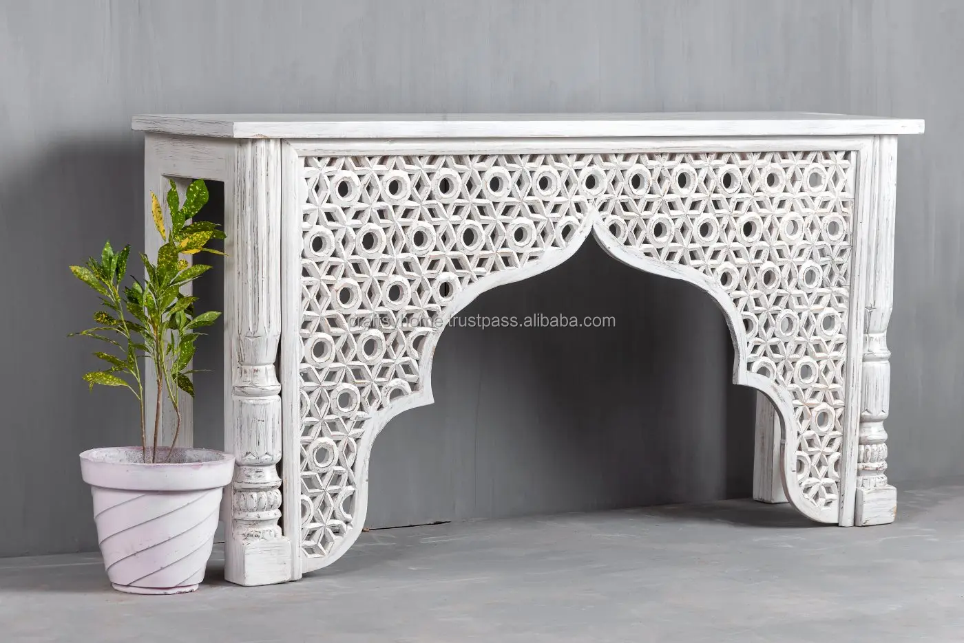 Console Table Handmade Traditional Carved Rustic Finish Indian Console ...