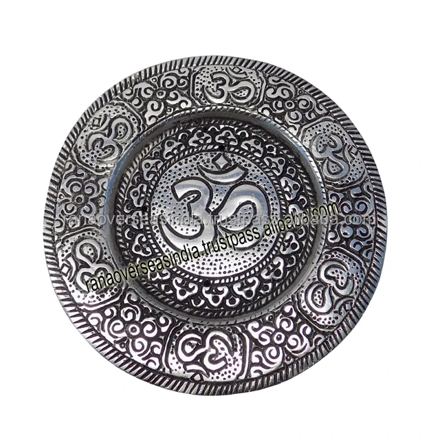 Om Engraved Large Incense Burner Ash Catcher Metal Aluminium Incense ...