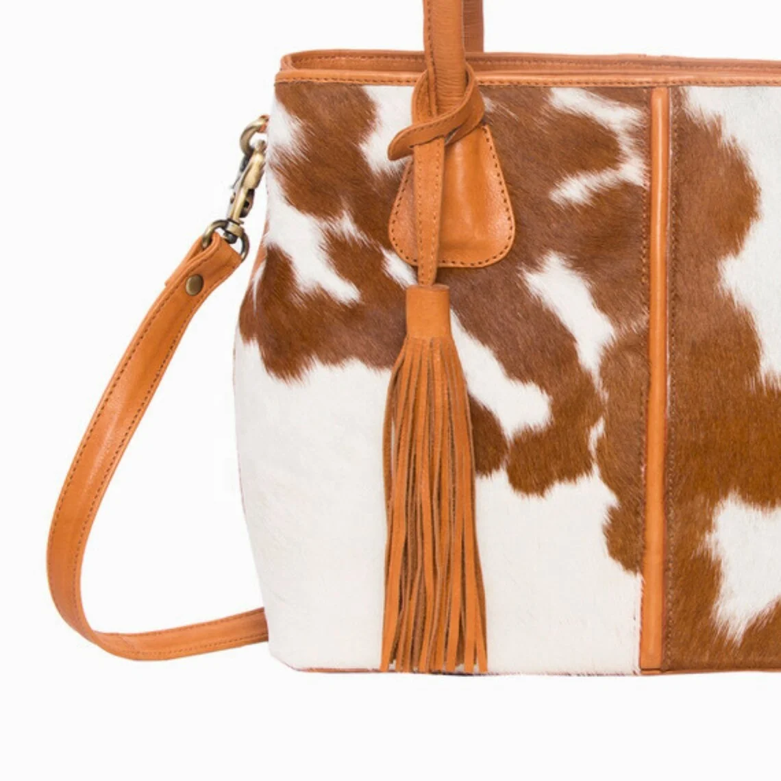 Women's Large Tote Bag Cow Hair on Ladies Handbag Fashionable Punching ...