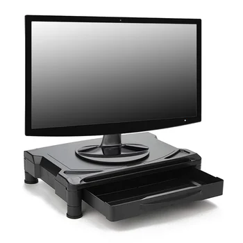 Height-adjustable Monitor Stand With Drawer & 360 Rotating Base - Fits ...