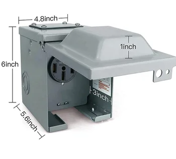 30a Enclosed Lockable Weatherproof Outdoor Electrical Box Rv Camper ...