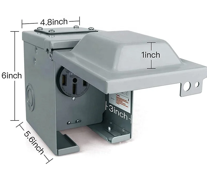 30A Enclosed Lockable Weatherproof Outdoor Electrical Box RV Camper ...