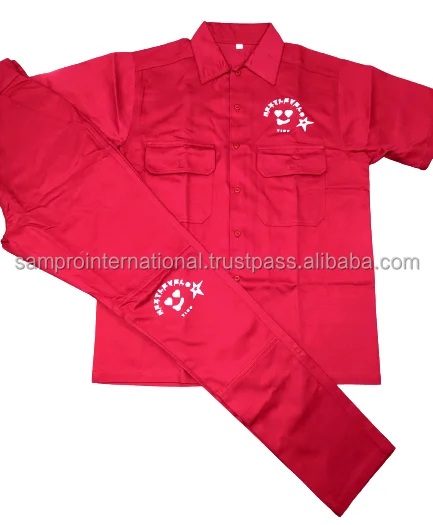Wholesale Oem New Arrival Red Color Cotton Made Custom Workwear Working ...