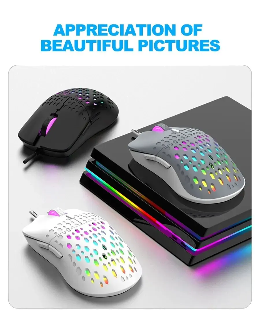 Raiku G701 Wired 6 Keys Mouse Colorful Lighting Gaming And Office For ...
