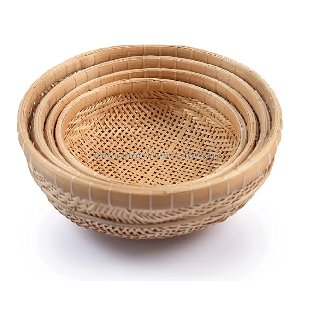 Handmade Deep Rattan Serving Bowl Latest Design Round Shape Customized ...