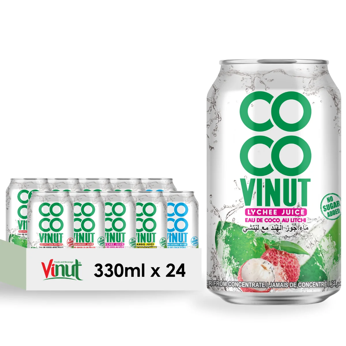 330ml Coco Vinut 100% Coconut Water with Lychee Juice Wholesale ...