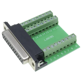 D-sub Breakout Board Connector 25 Pin Female Port Solderless Terminal ...