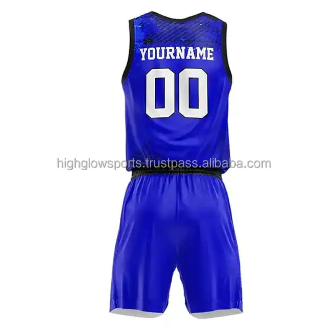 Basketball Club Team Custom Basketball Uniform Set Large Size Polyester ...