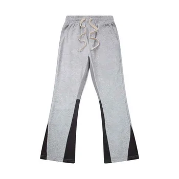 Custom Soft 100 Cotton Flare Sweatpants Men Jogger Flare Trousers Loose ...