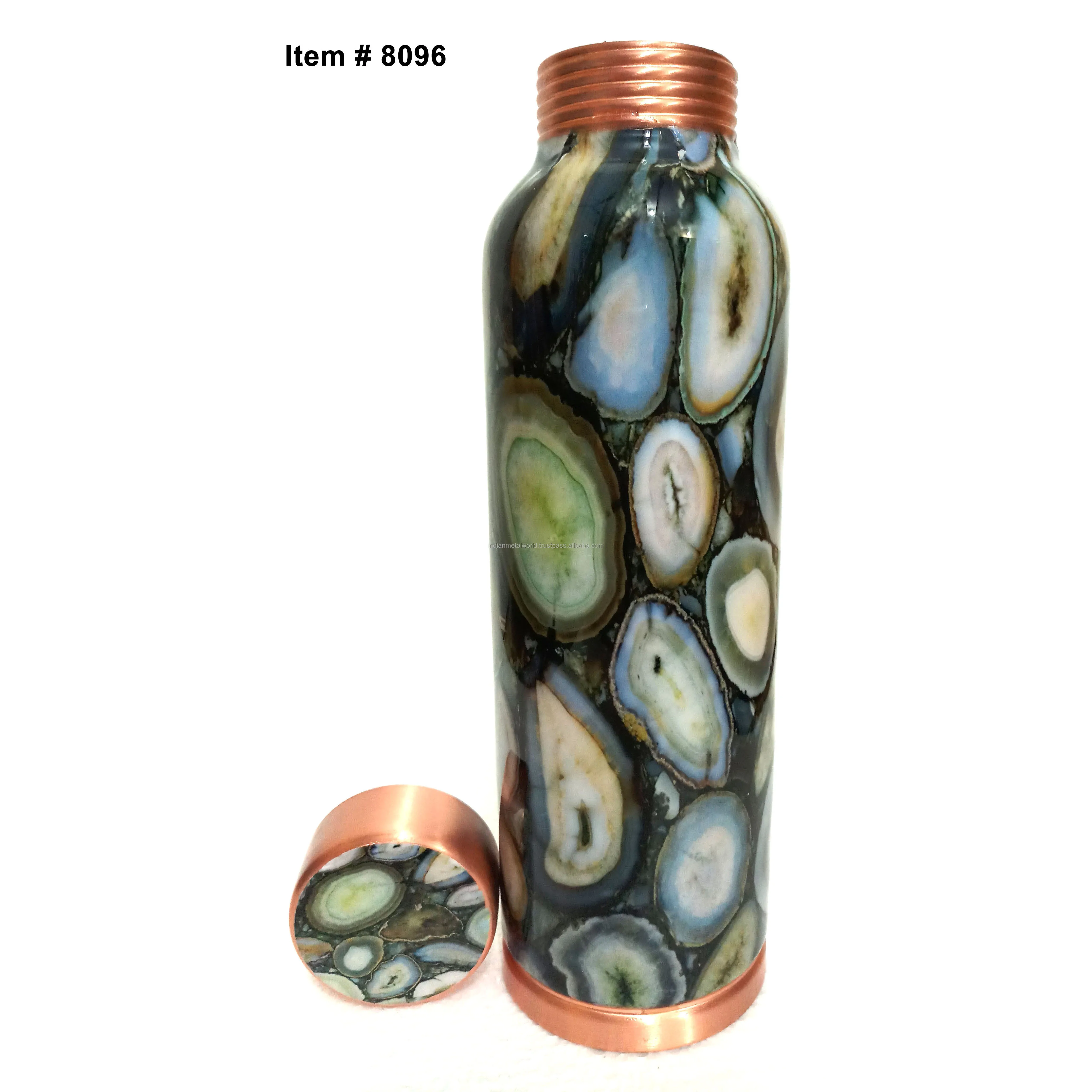 Customized copper water bottle hand painted pure copper drinkware water ...