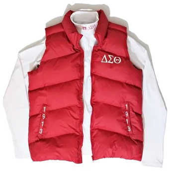 Delta Sigma Theta Sorority And Fraternity Greek Lettered Puffer Vest ...