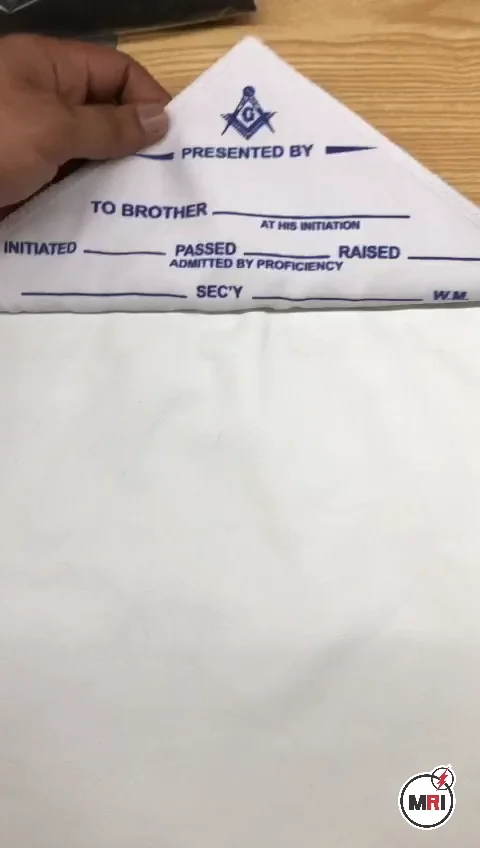 Masonic Regalia White Plain Masonic Apron Customized hand Embroidery PU leather masonic Custom ...